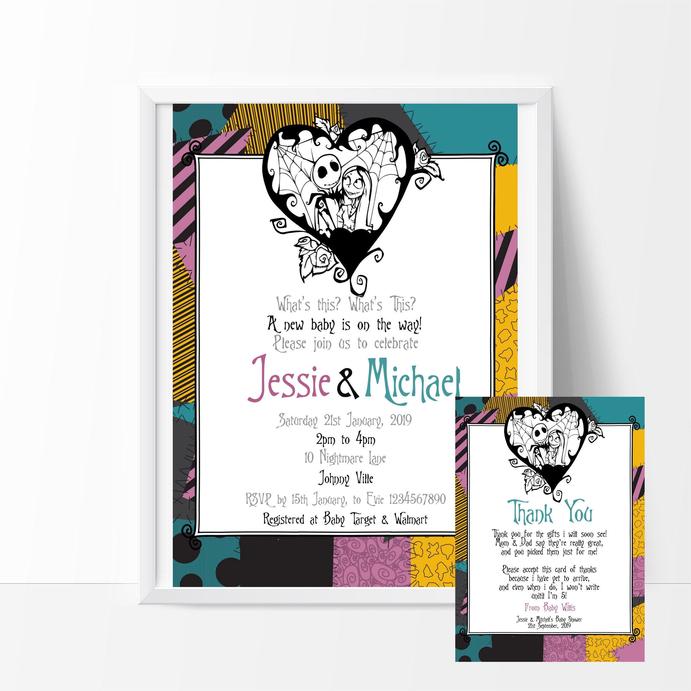 Nightmare Before Christmas Baby Shower Invitation Edit and - Etsy