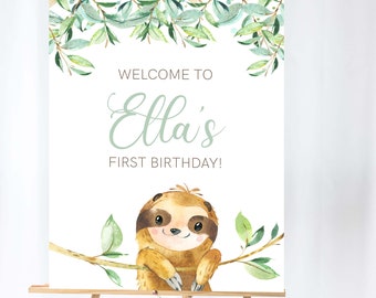 Sloth Baby Shower Welcome Sign Printable Personalized Baby - Etsy