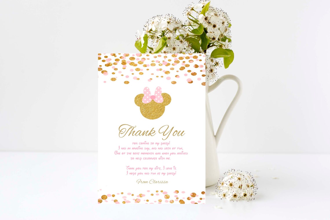 Minnie Mouse Invitation & Thank you Note 1st Birthday | Etsy