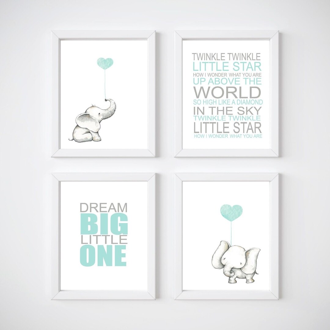 Elephant Nursery Print, Twinkle Twinkle Little Star. Print Your Own ...