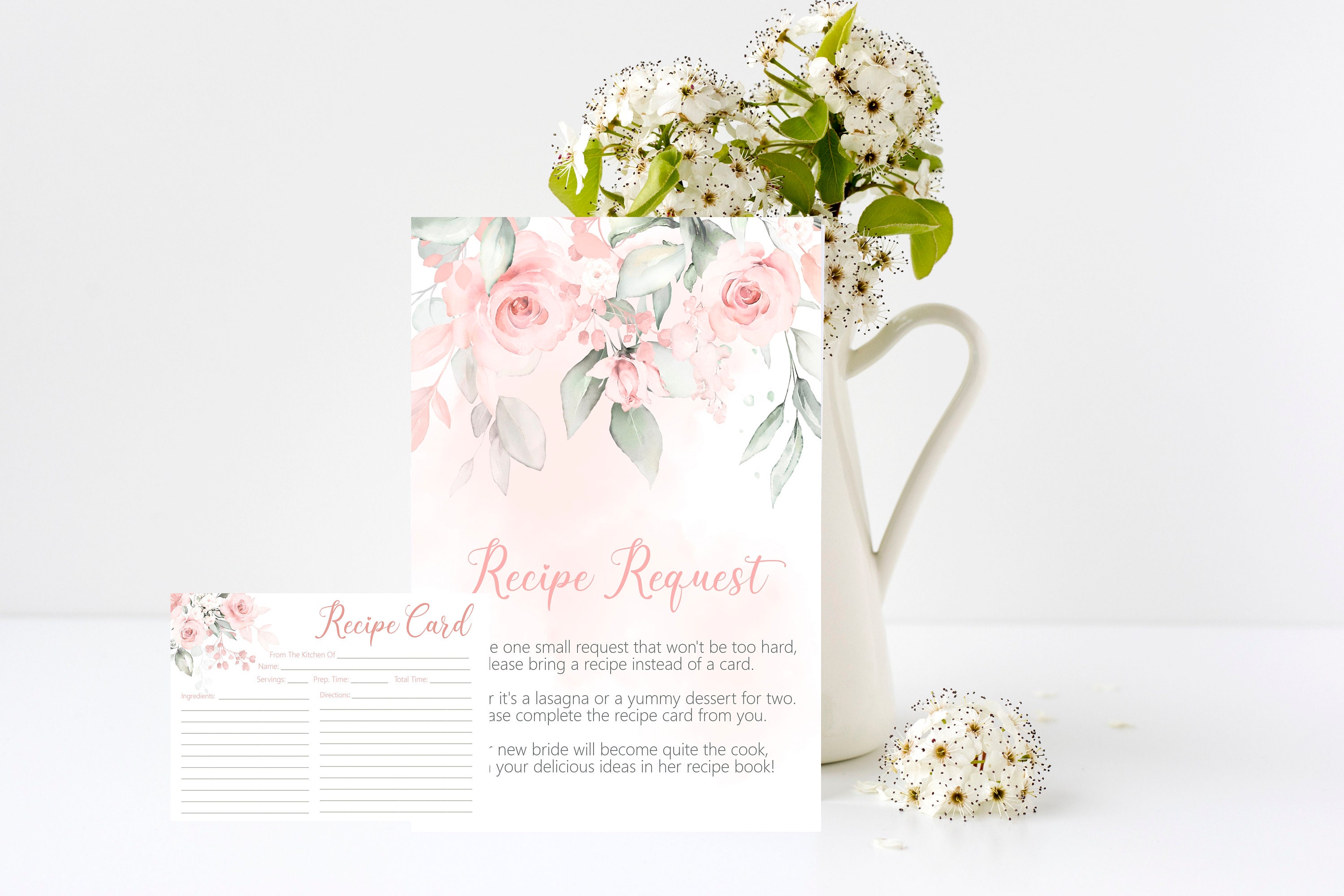 Recipe Request Card Recipe Card Bridal Shower Wedding | Etsy