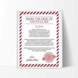 Letter From Santa, Edit and Print Your Own Letter. - Etsy