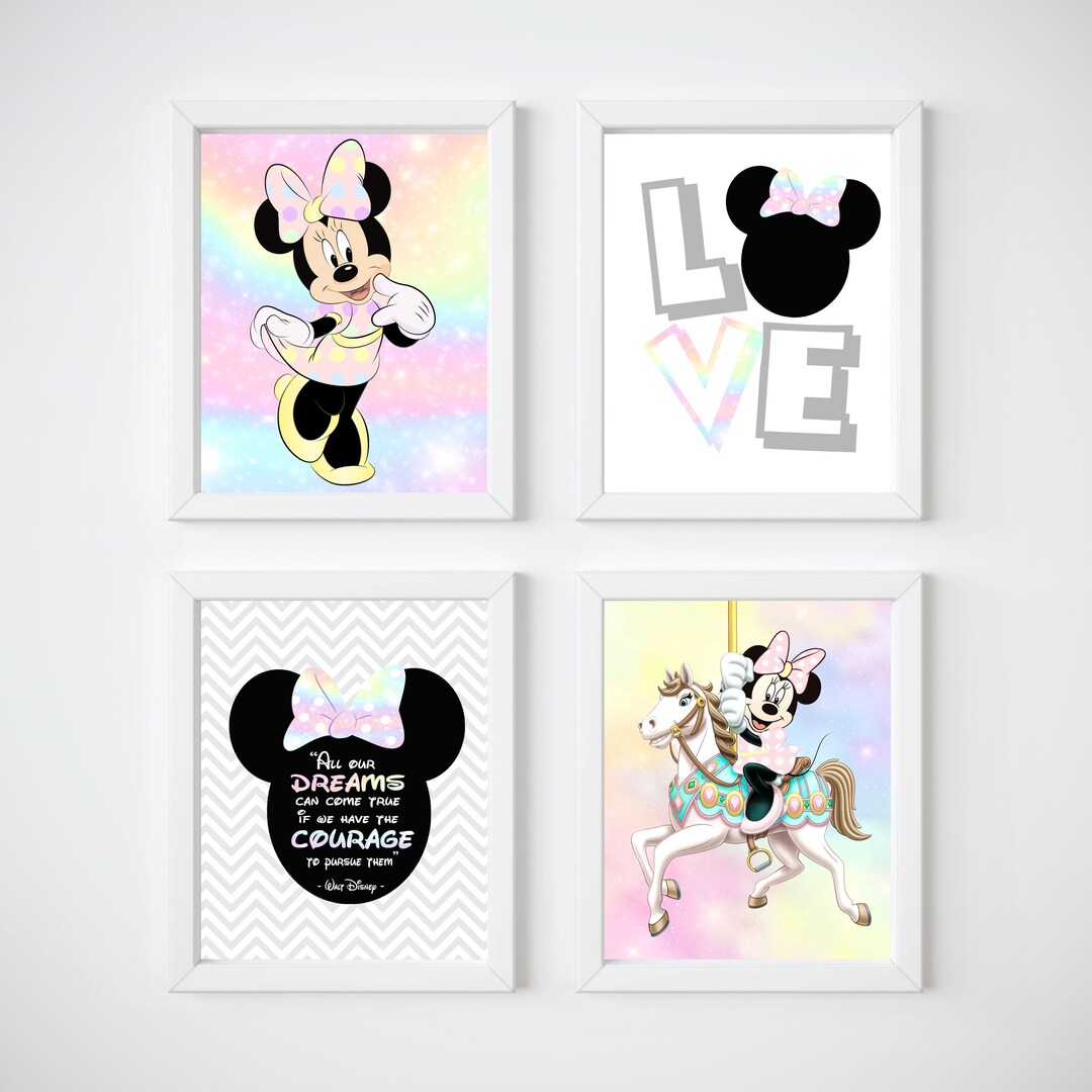 Minnie Mouse Nursery Print, Dream Big Little One, Frames Not Included ...