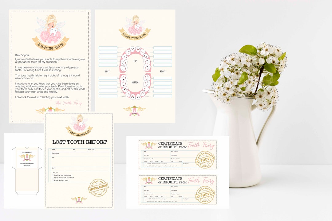 Tooth Fairy Pack, Letter, Certificate, Lost Tooth, Edit and Print Your ...