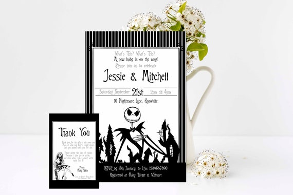 Nightmare Before Christmas Baby Shower Invitation Edit and | Etsy