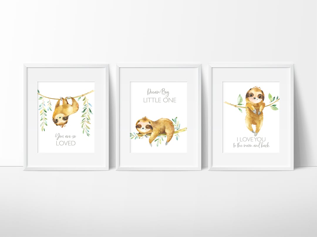 Sloth Nursery Print, Kids Wall Decor, Print Your Own Prints. Frames Not ...