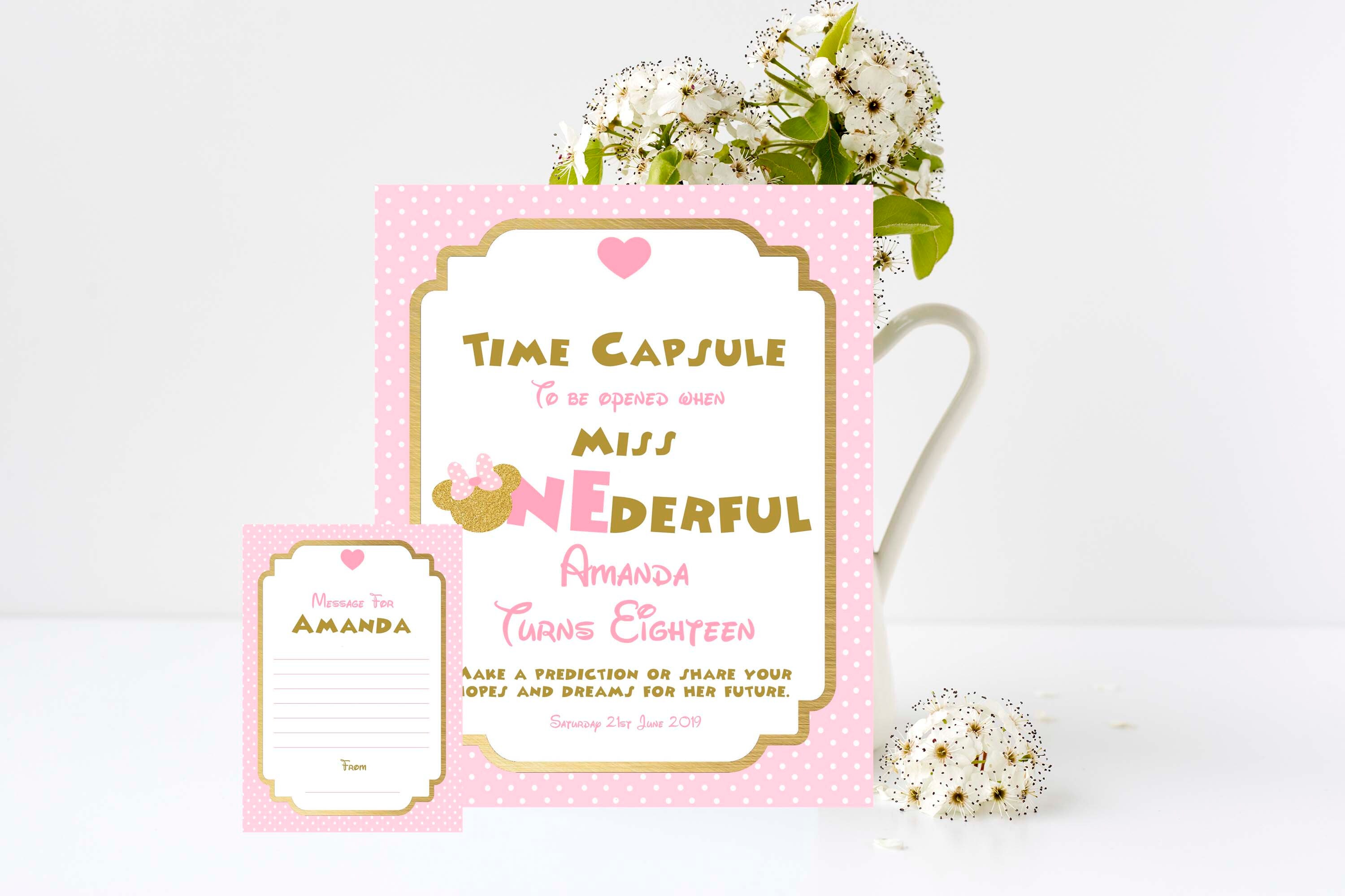 Minnie Mouse Time Capsule Sign and Cards 1st Birthday 8x10 - Etsy Australia