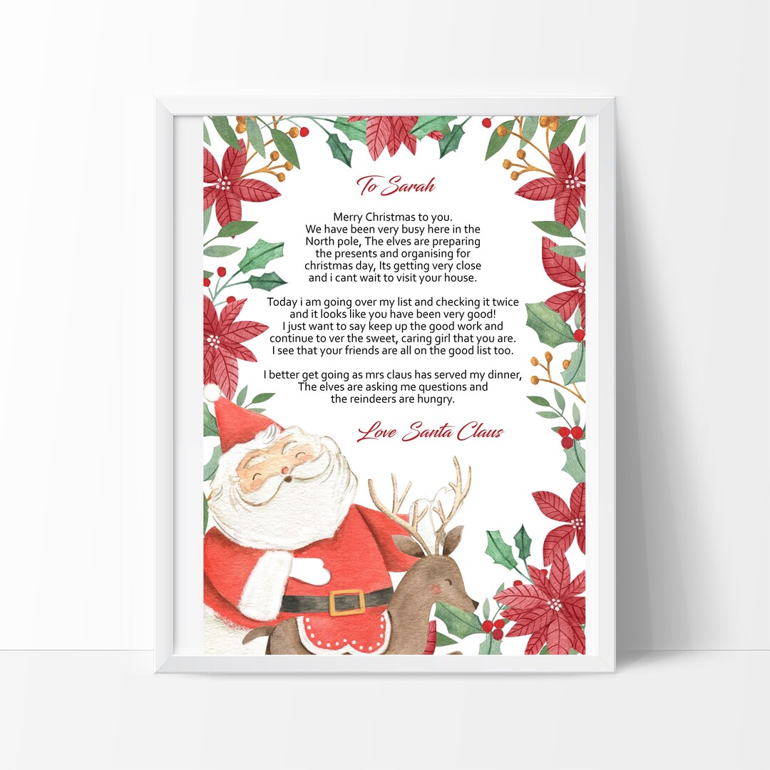 Letter From Santa, Edit and Print Your Own Letter. - Etsy