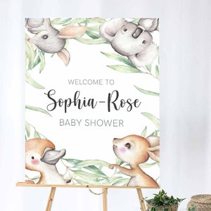 Australian Animals Welcome Sign, 1st Birthday, Baby Shower, Christening ...