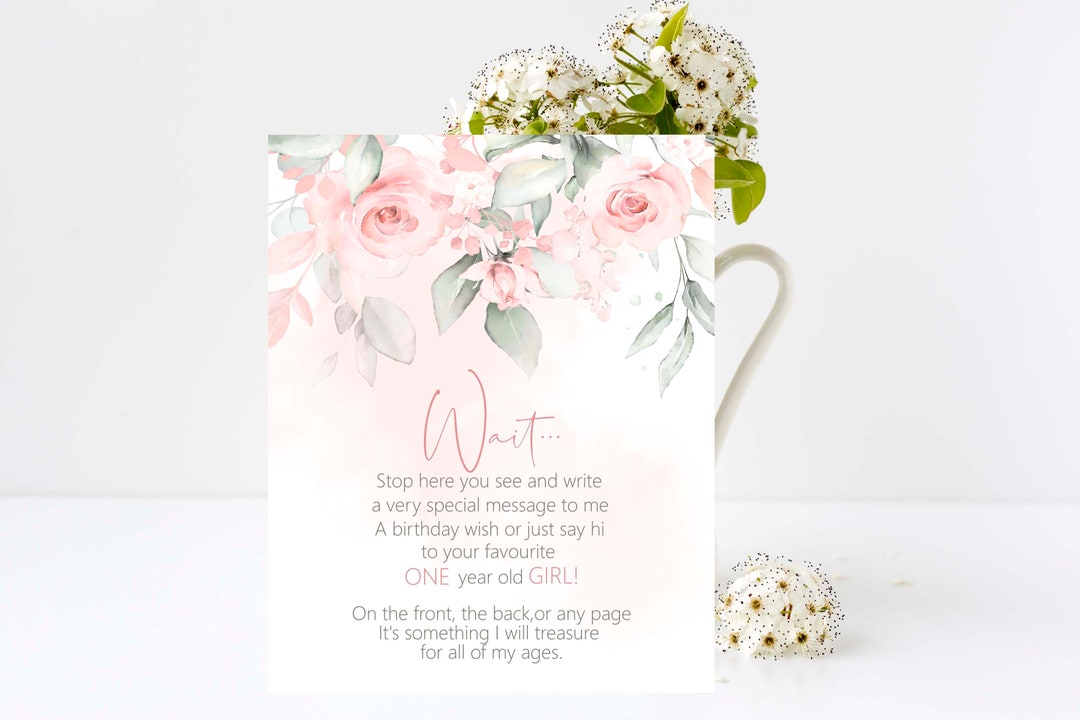 Gentle Rose Guest Book Sign, 1st Birthday, Baby Shower, Suite Any Event ...