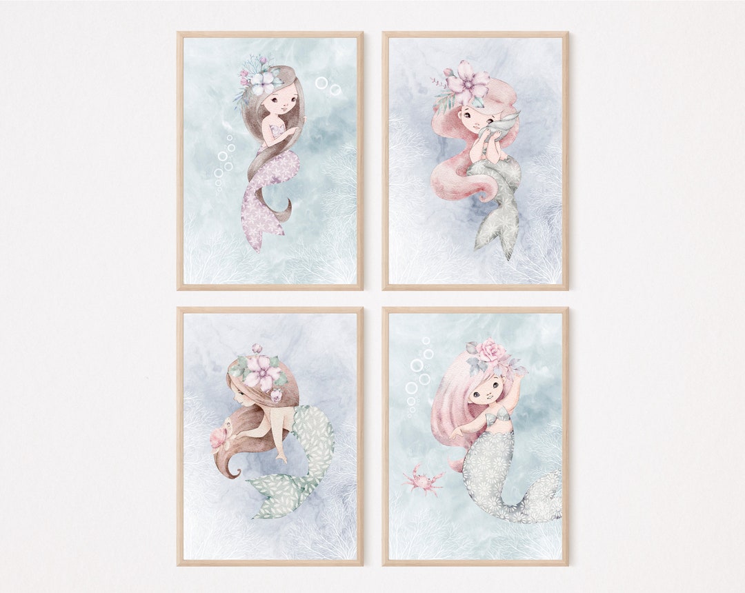 Mermaid Nursery Print, Mermaids, Under the Sea, Magical . Frames Not ...
