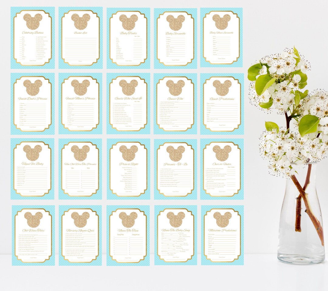 Mickey Mouse Baby Shower Games, Print Your Own Games, 11 Editable Games ...