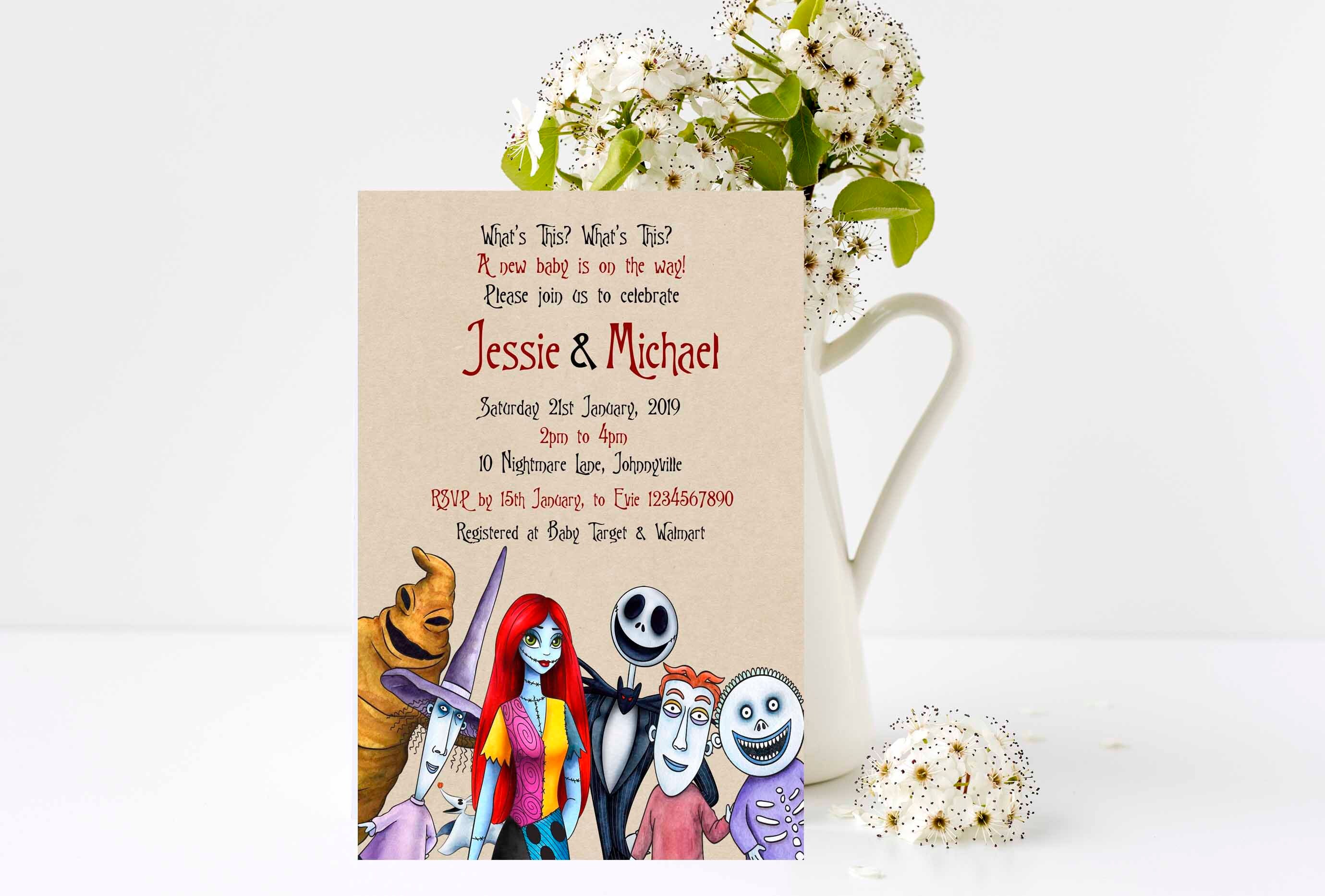 Nightmare Before Christmas Baby Shower Invitation Edit and | Etsy