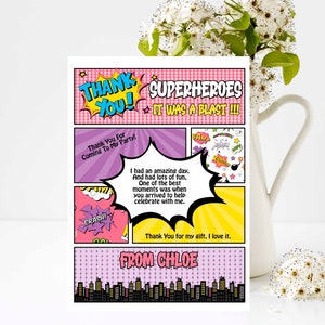Comic Birthday Invitation, Thank You Note, 1st Birthday Invitation ...