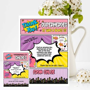 Comic Birthday Invitation, Thank You Note, 1st Birthday Invitation ...