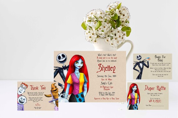 Nightmare Before Christmas Baby Shower Invitation Edit and - Etsy