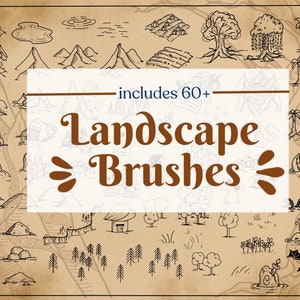 Procreate Fantasy Map Brushes: 130+ Hand-drawn Stamps (digital Download ...