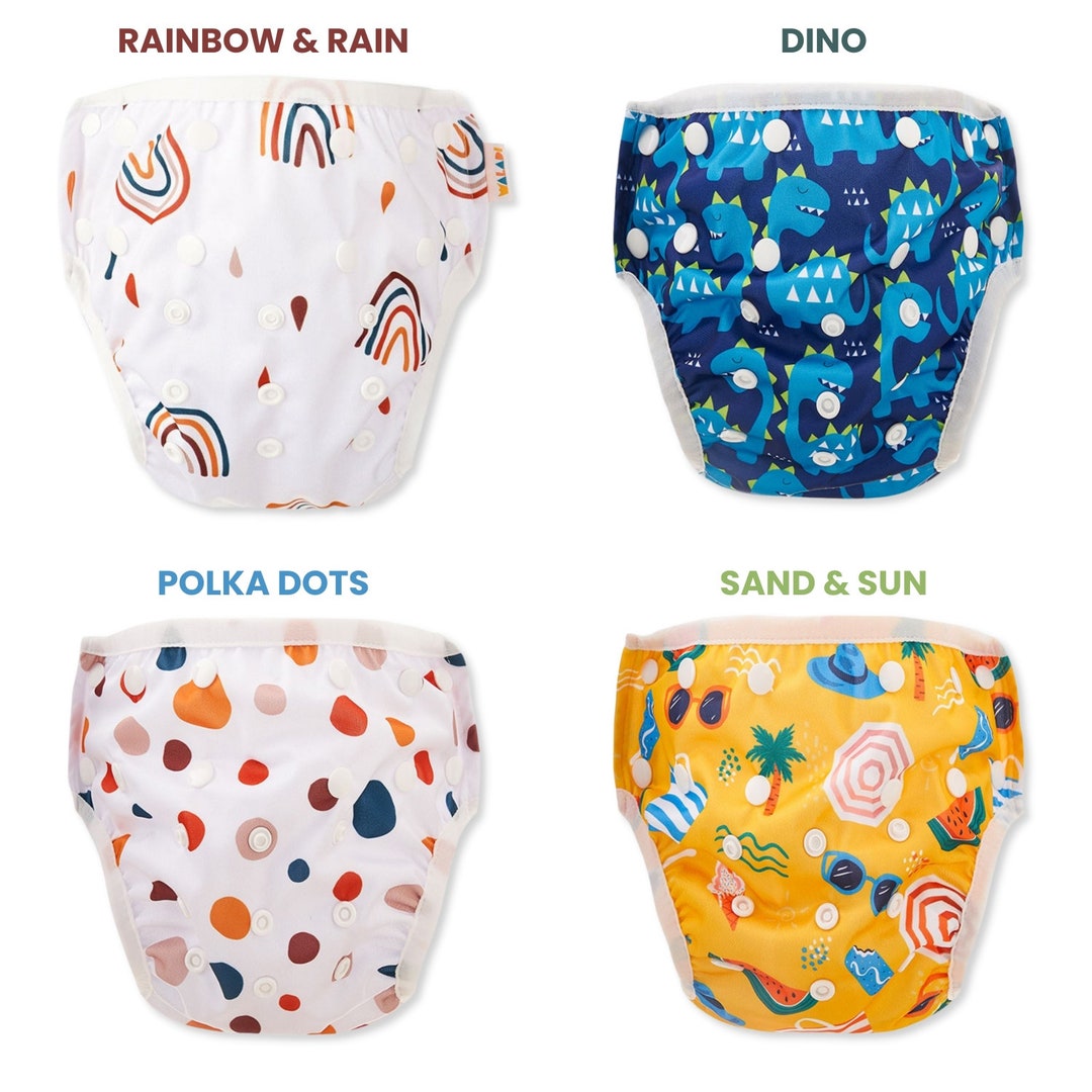 Waladi Reusable Swim Nappy One Size Fits Most Cute Design With Premium ...