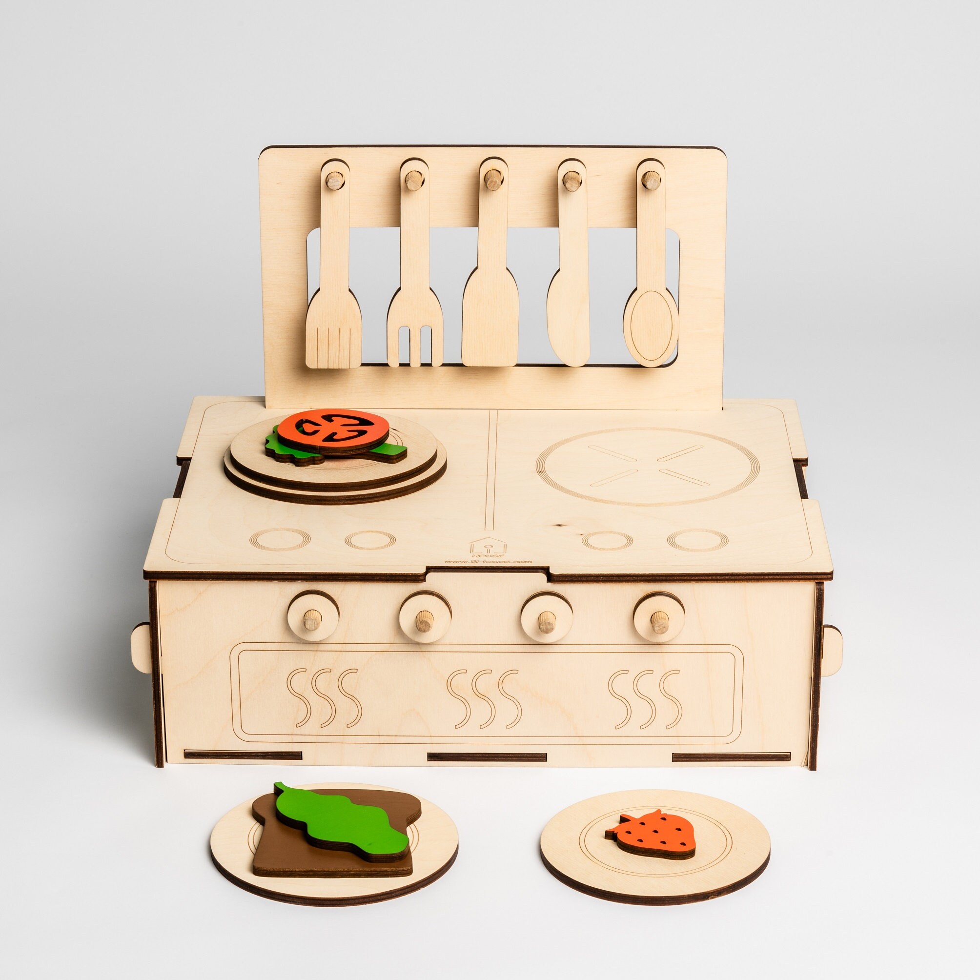 Lil HOUSE Play Kitchen Portable Kitchen Wooden Kitchen Play Food ...