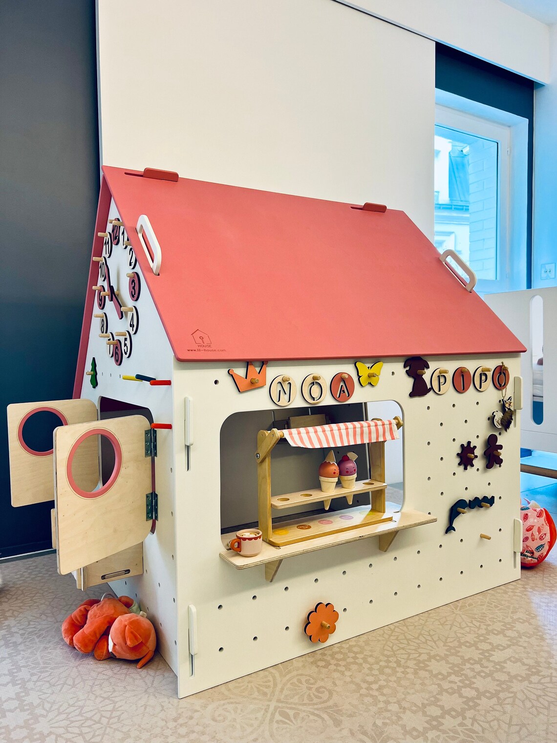 Lil HOUSE® Educational Montessori Wooden Playhouse, S Size; Play House ...
