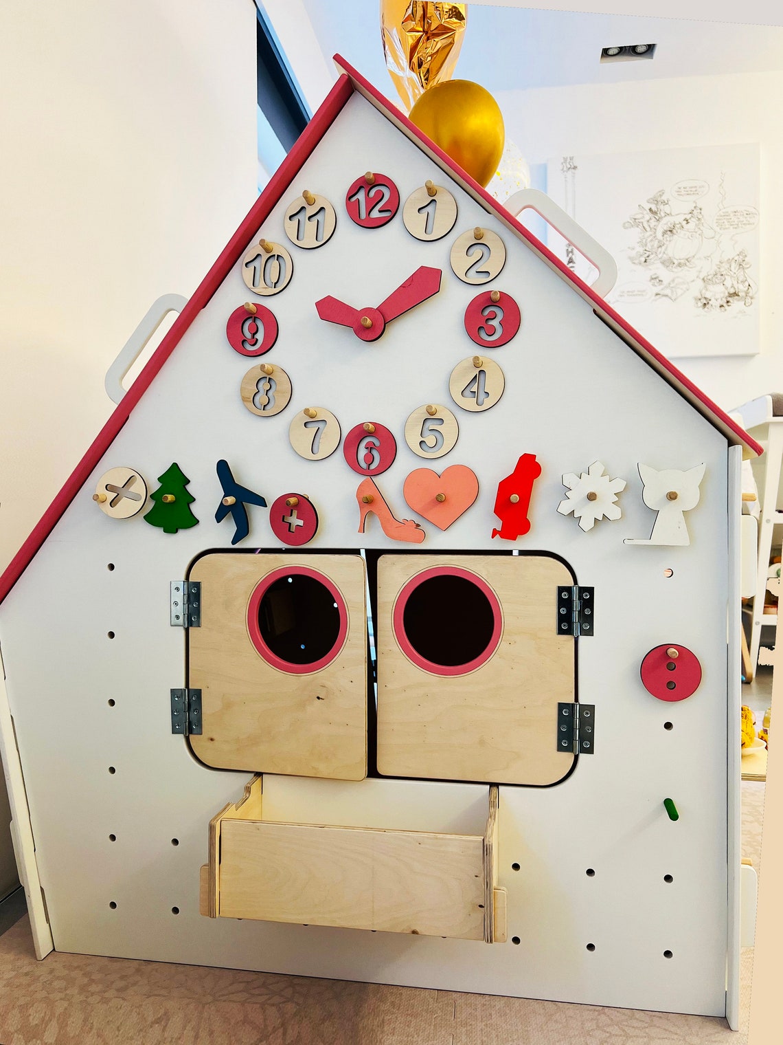 Lil HOUSE® Educational Montessori Wooden Playhouse, S Size; Play House ...