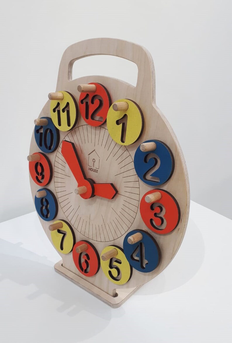 Lil HOUSE Kids Learning Clock Montessori Toy Educational - Etsy