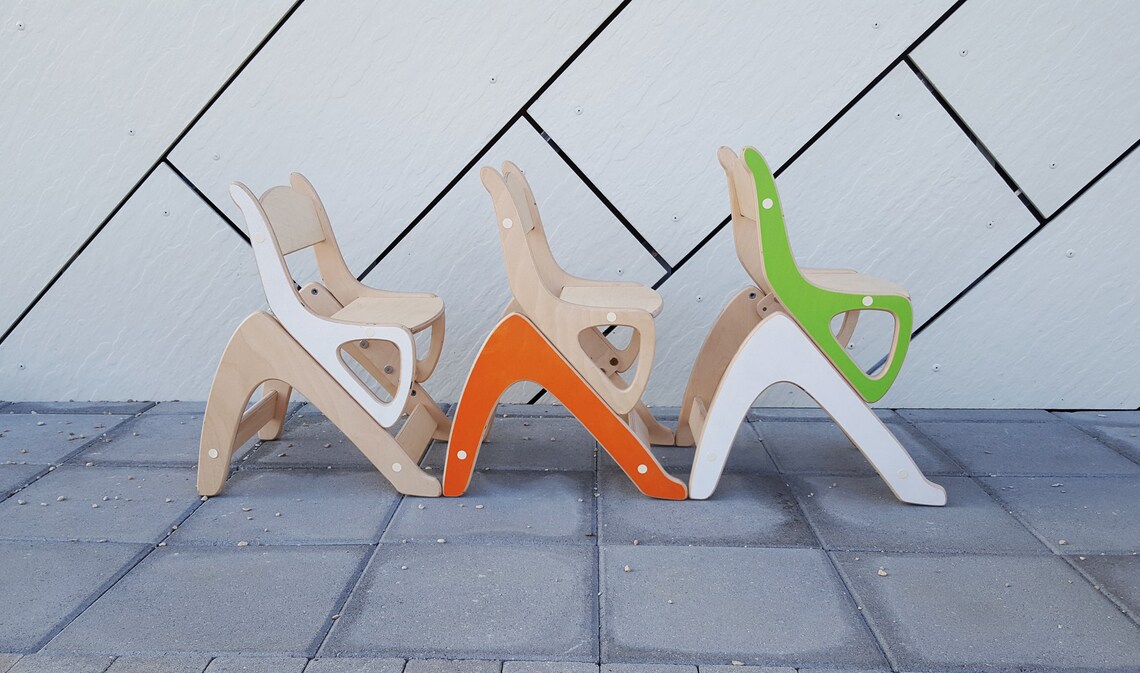 Lil HOUSE Wooden Kids Chair With Transformable Height Kids - Etsy