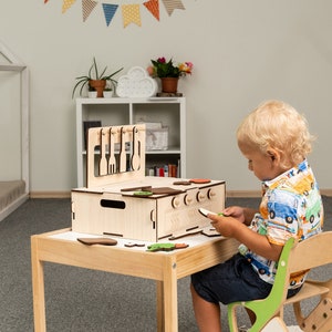 Lil HOUSE Play Kitchen; Portable Kitchen; Wooden Kitchen; Play Food ...