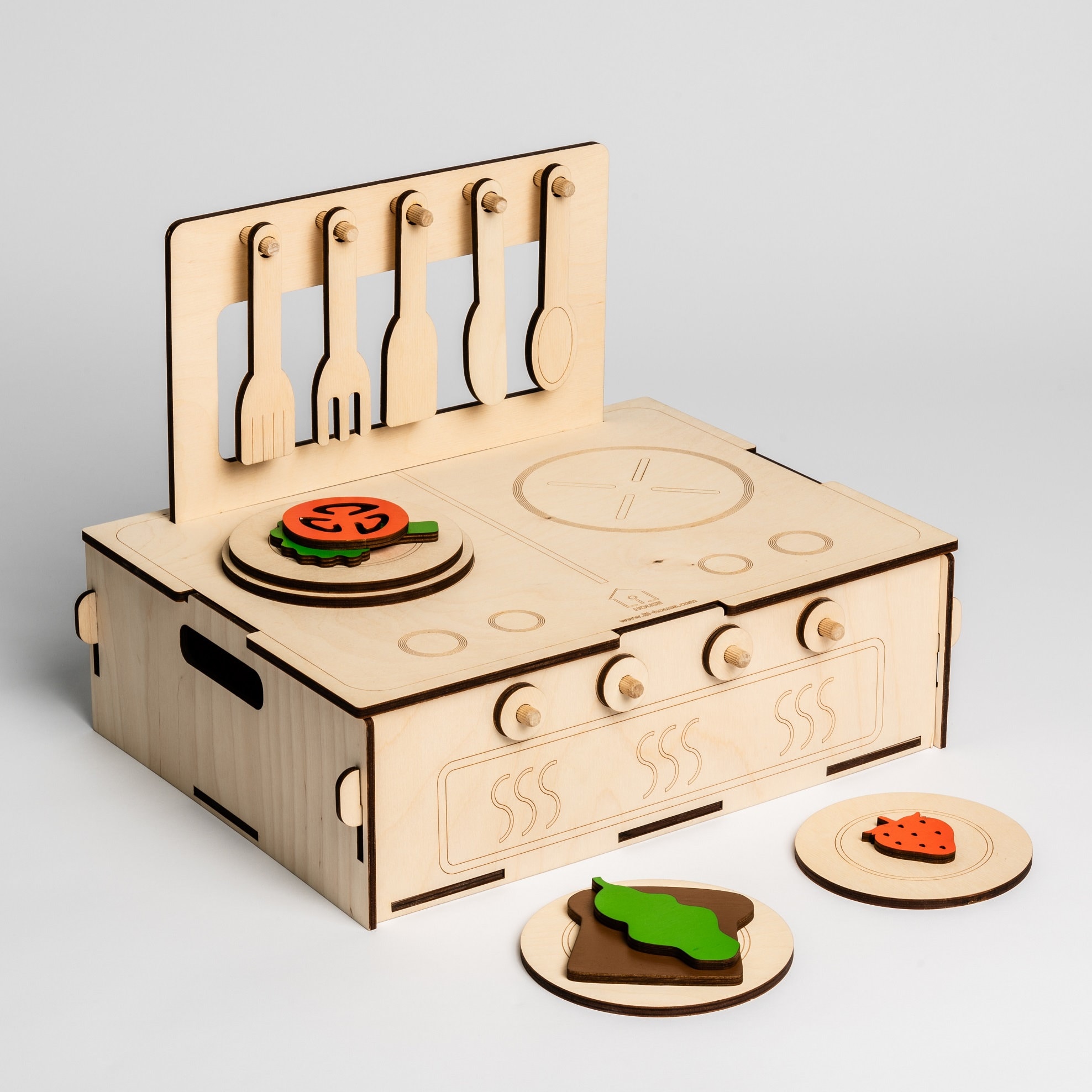 Lil HOUSE Play Kitchen Portable Kitchen Wooden Kitchen Play Food ...