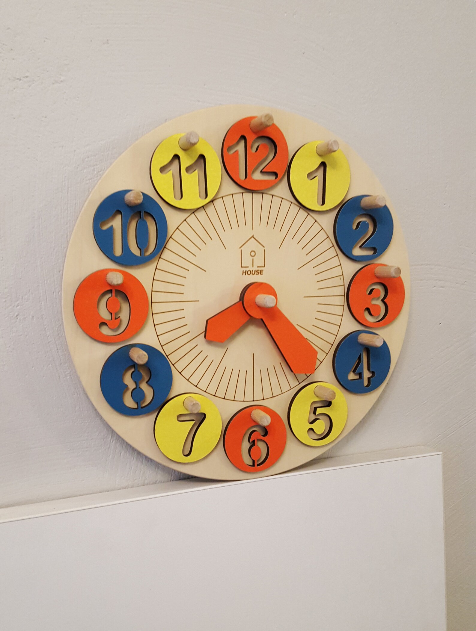 Lil HOUSE Kids Learning Clock Montessori Toy Educational - Etsy