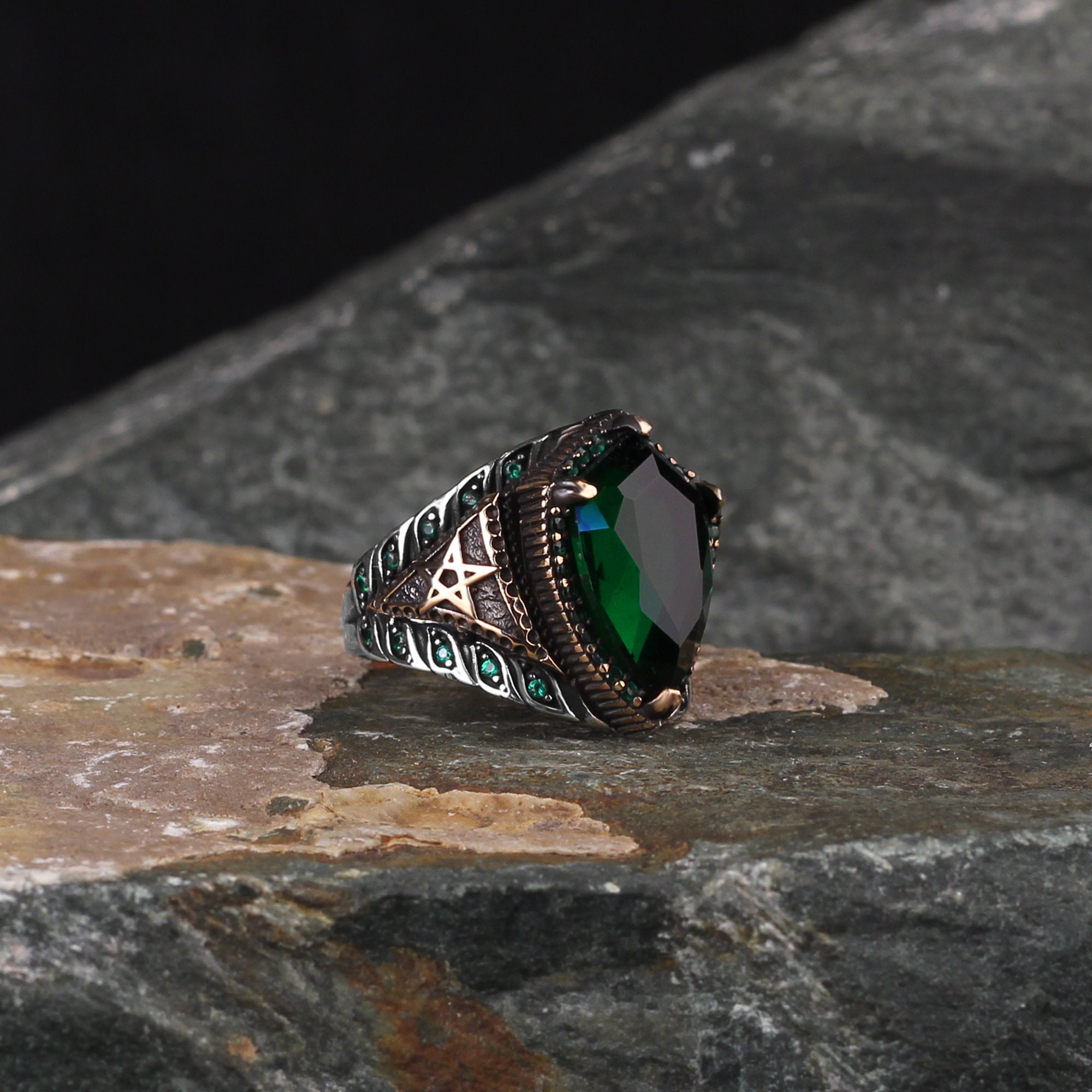 Emerald Stone Ring For Men