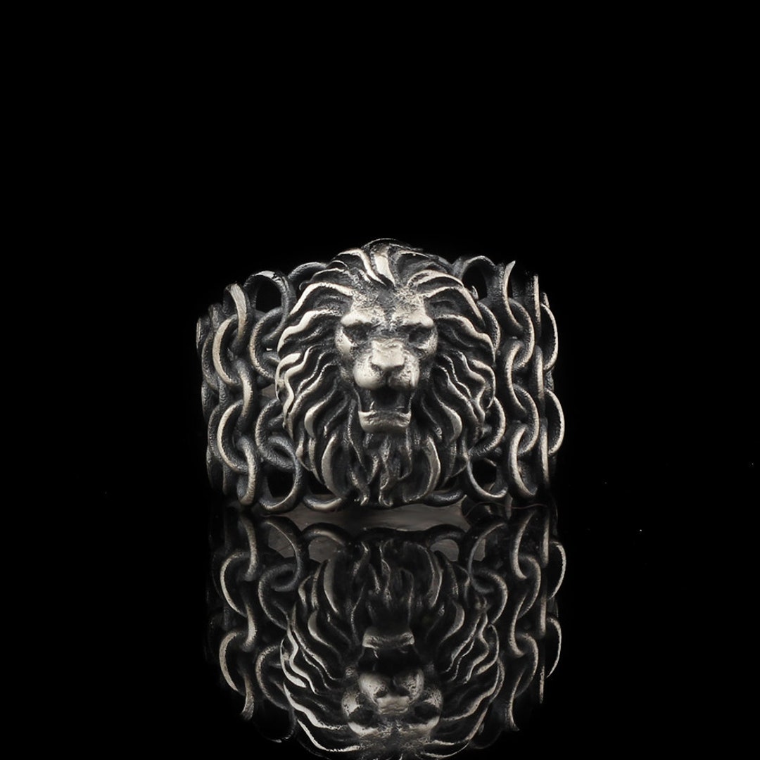 925 Sterling Silver Lion Ring Lion Head Silver Ring - Etsy