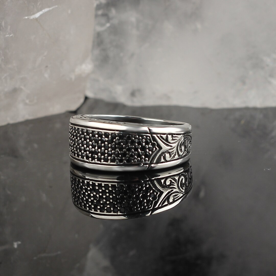 925 Sterling Silver Handmade Engraved Men Ring - Etsy