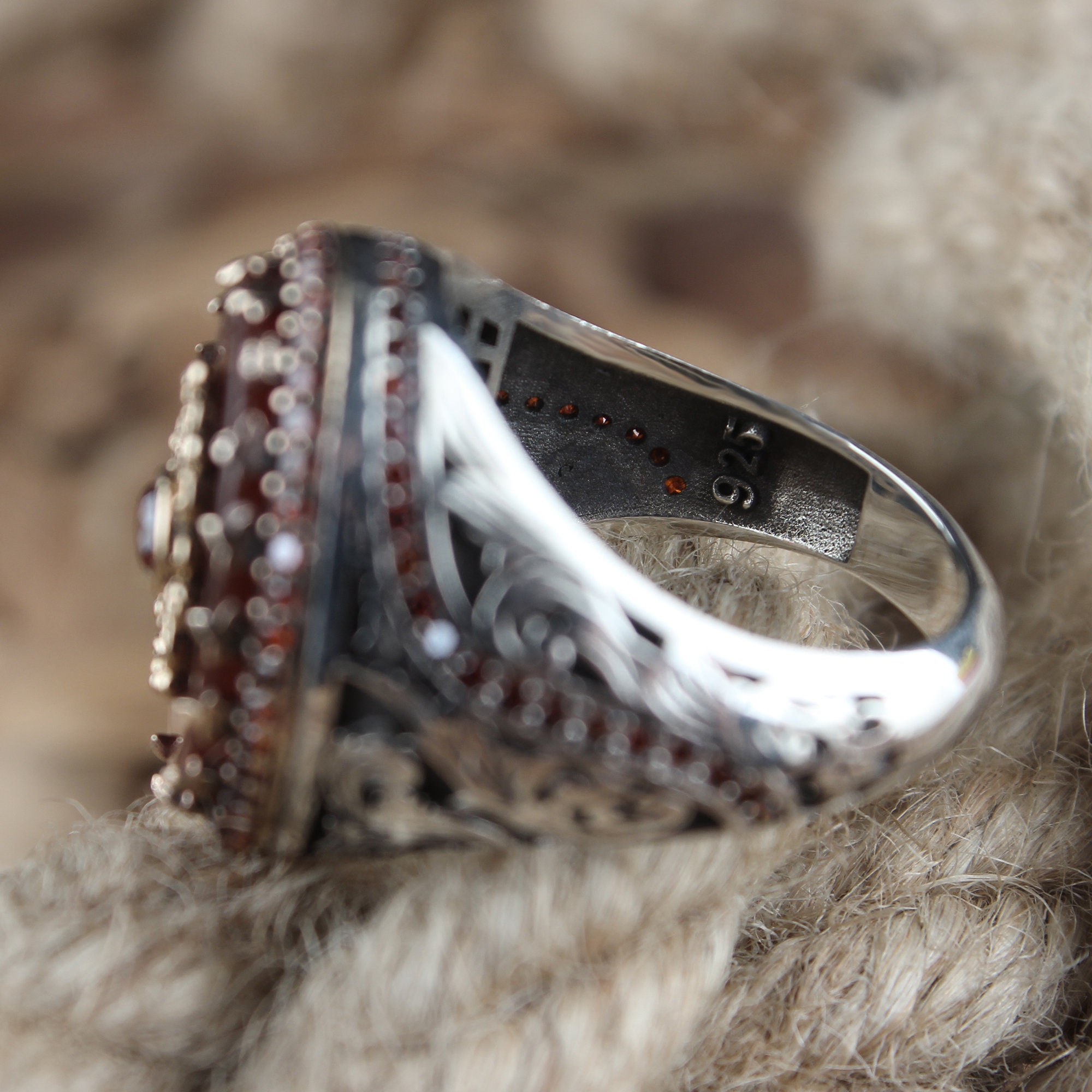 925 Sterling Silver Mens Ring Natural Agate Gemstone Handmade | Etsy