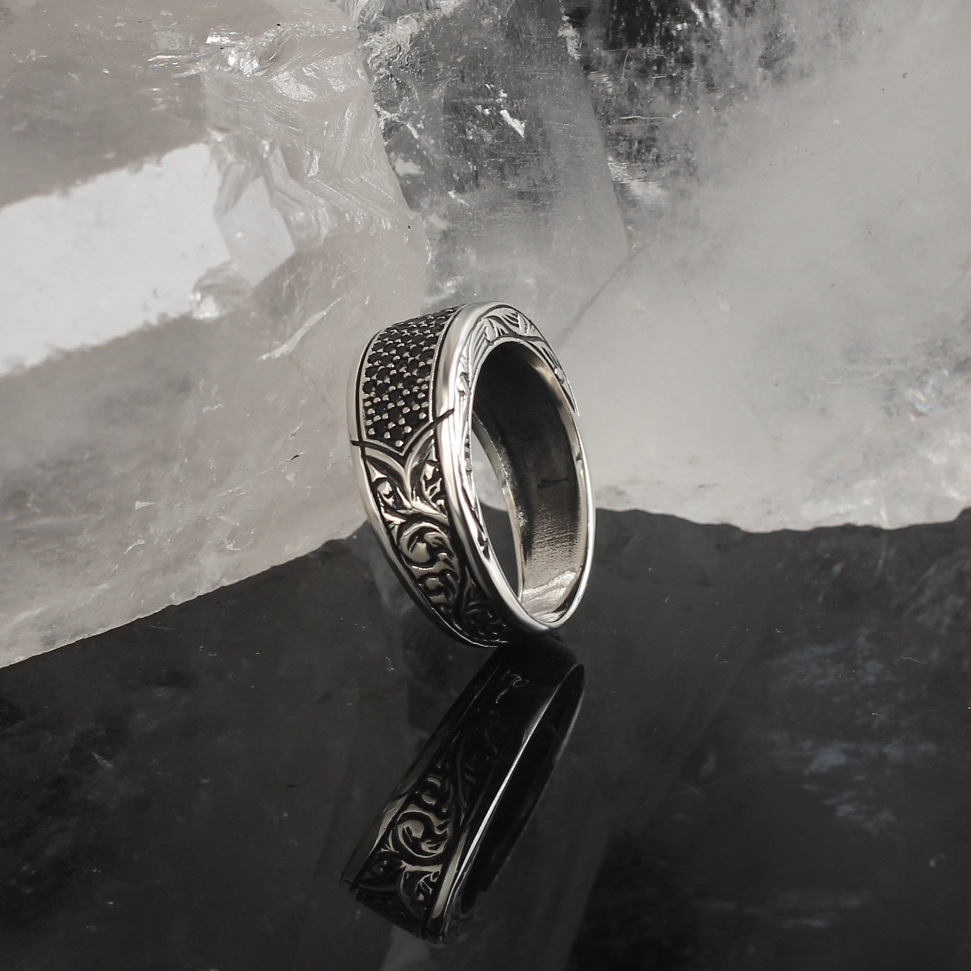 925 Sterling Silver Handmade Engraved Men Ring - Etsy