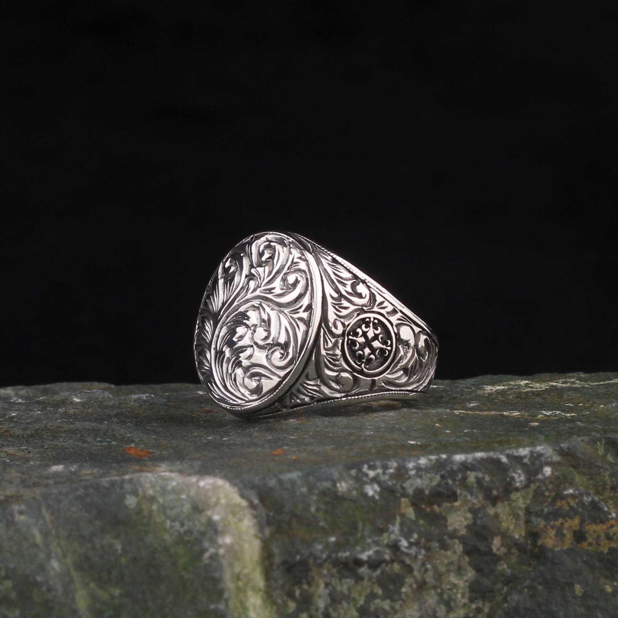 925 Sterling Silver Mens Ring Handmade Engraved Minimalist Men - Etsy