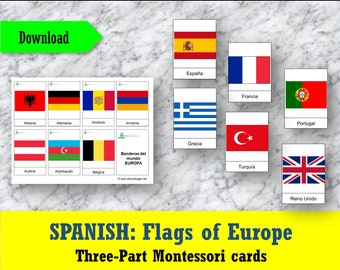 SPANISH Montessori Cards: Flags of South America - Etsy