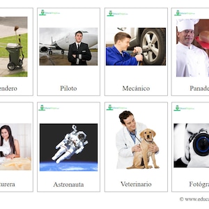 Professions - 24 SPANISH Montessori Cards - Etsy