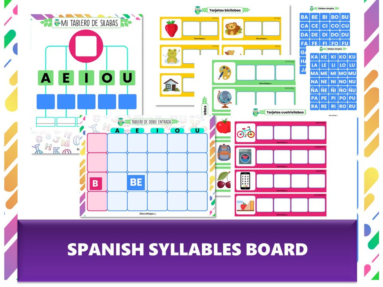 SPANISH Syllables BOARD (sílabas) - Etsy