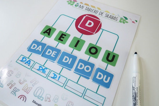 SPANISH Syllables BOARD (sílabas) - Etsy