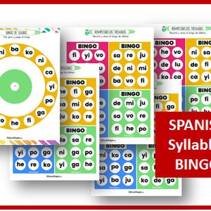 SPANISH Syllables BINGO (sílabas) - Etsy