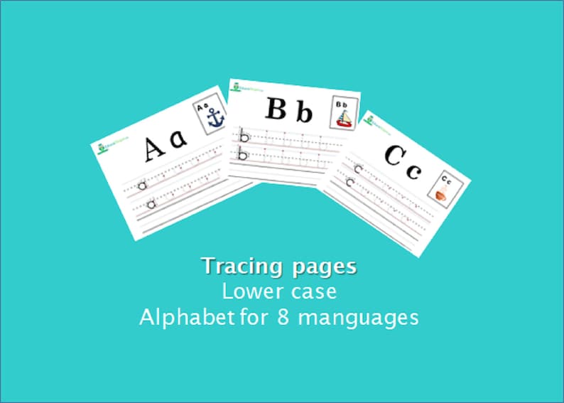 Multilingual Alphabet: Poster Flashcards and Tracing Cards - Etsy