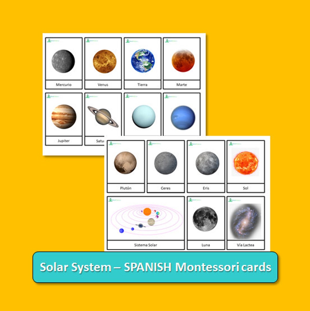 Solar System - SPANISH Montessori Cards - Etsy Canada