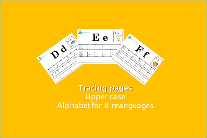 Multilingual Alphabet: Poster Flashcards and Tracing Cards - Etsy