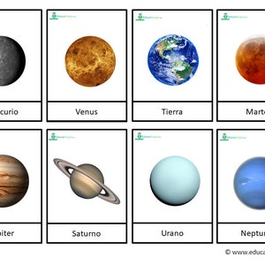 Solar System - SPANISH Montessori Cards - Etsy Canada