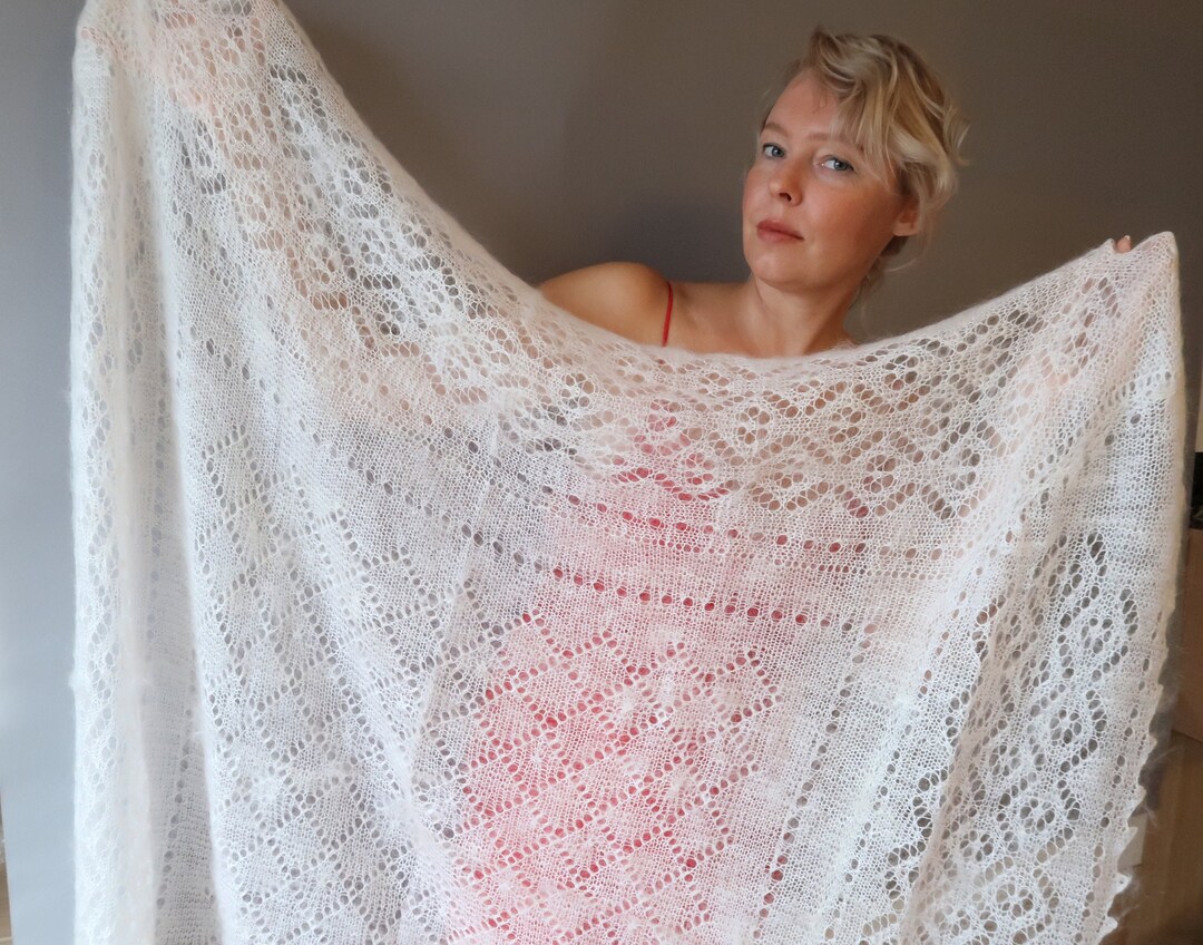 Châle blanc dOrenbourg châle blanc châle Wharm - Etsy France