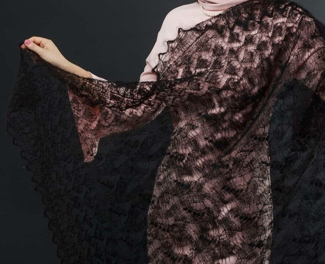 PREMIUM Black Shawl Black Shawl Scarf Wrap Cape Goat - Etsy