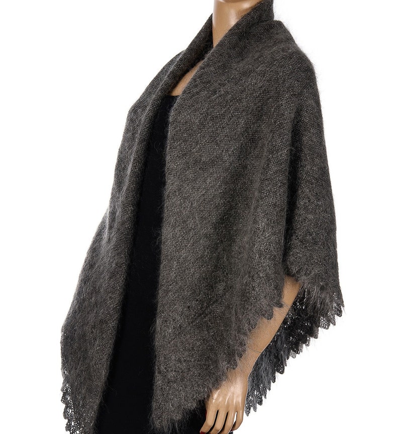 NATARAL GRAY GOAT Down Shawl Big Shawl Gray Shawl Blanket - Etsy