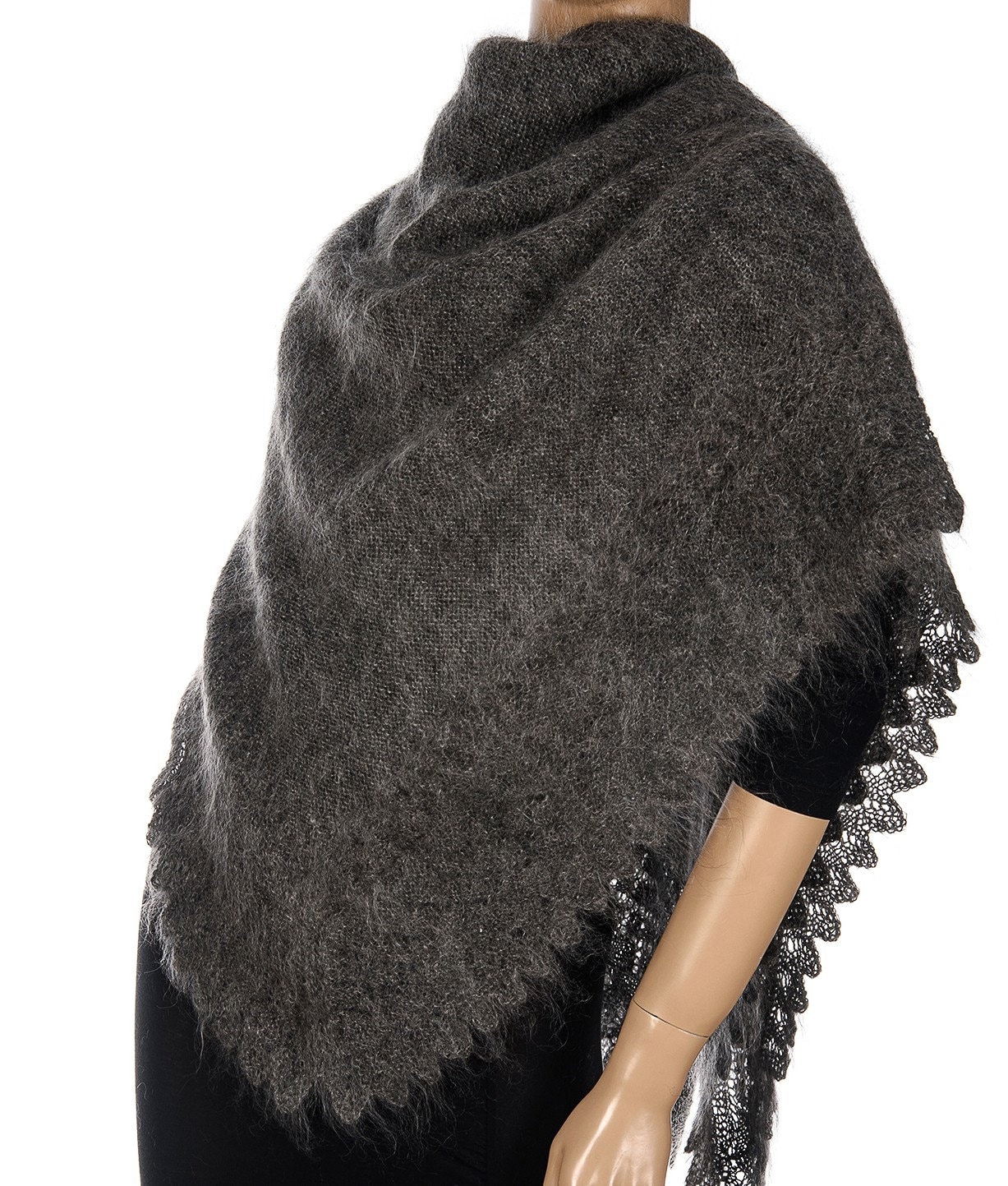 NATARAL GRAY GOAT Down Shawl Big Shawl Gray Shawl Blanket - Etsy