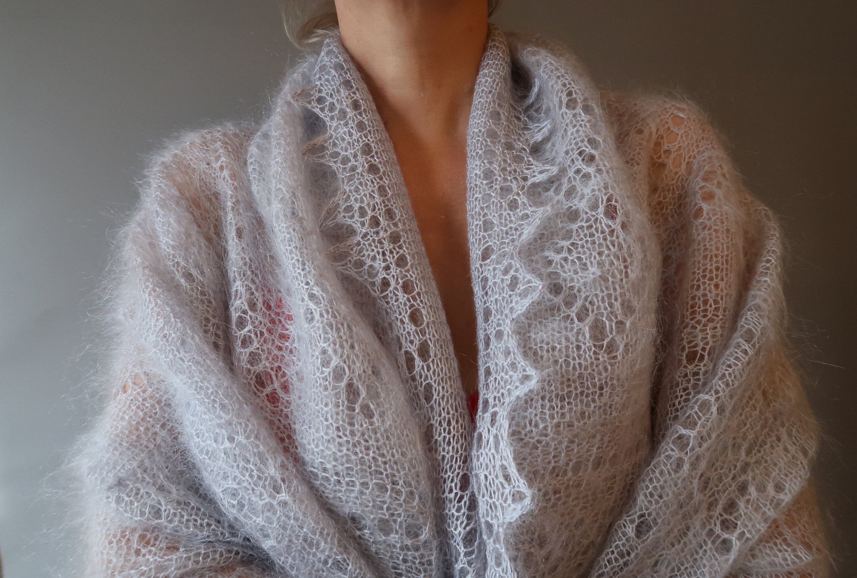 PREMIUM Orenburg Gray Shawl Gray Shawl Wrap Cape Goat - Etsy